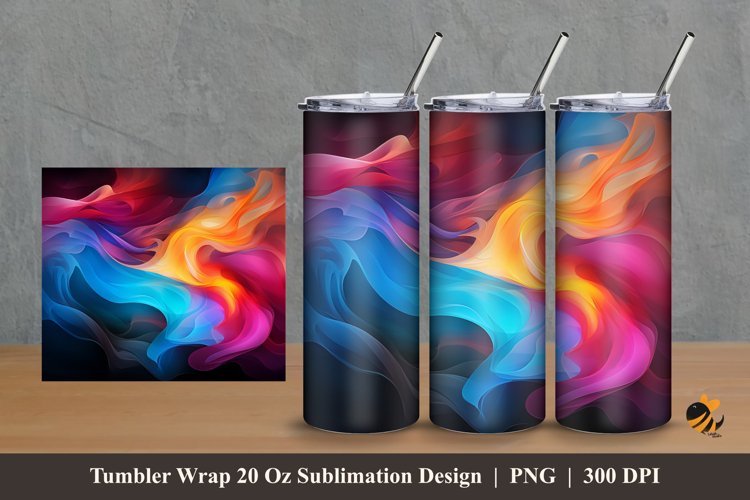 Smoke Art Tumbler Wrap Sublimation Design 2