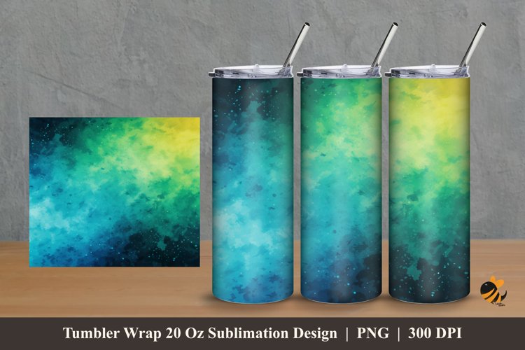 Green Mixture Tumbler Wrap Sublimation Design 2