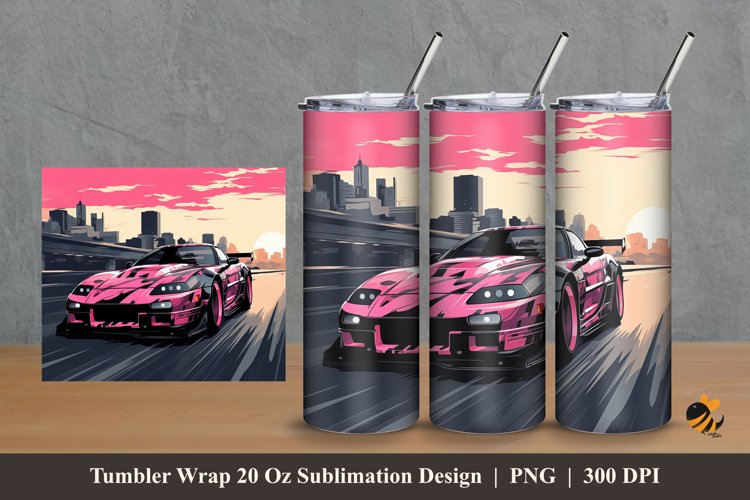 Racing Car Tumbler Wrap Sublimation Design 2 (3202003)