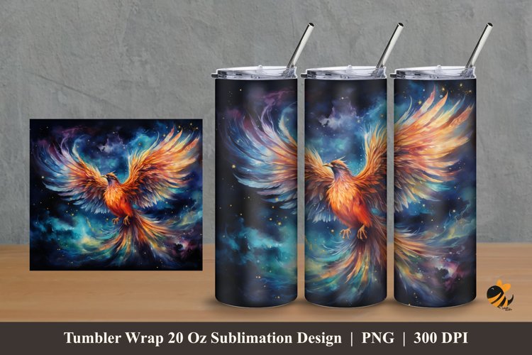 Phoenix Illution Tumbler Wrap Sublimation Design 2