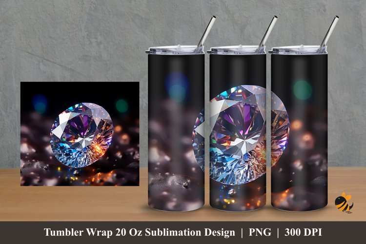 Luxury Diamond Tumbler Wrap Sublimation Design 2