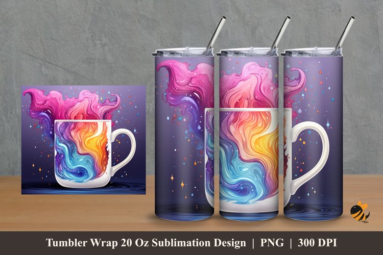Handdrawn Mug Tumbler Wrap Sublimation Design 2