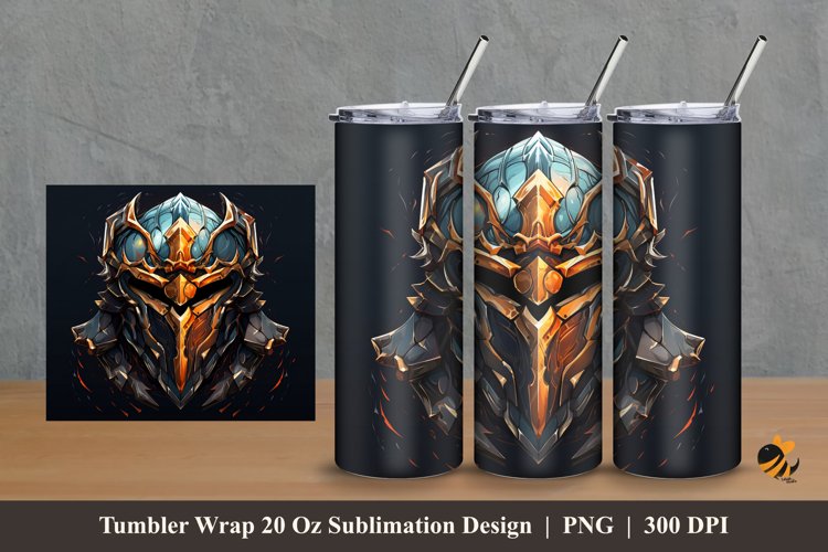 Medieval Armor Tumbler Wrap Sublimation Design 2