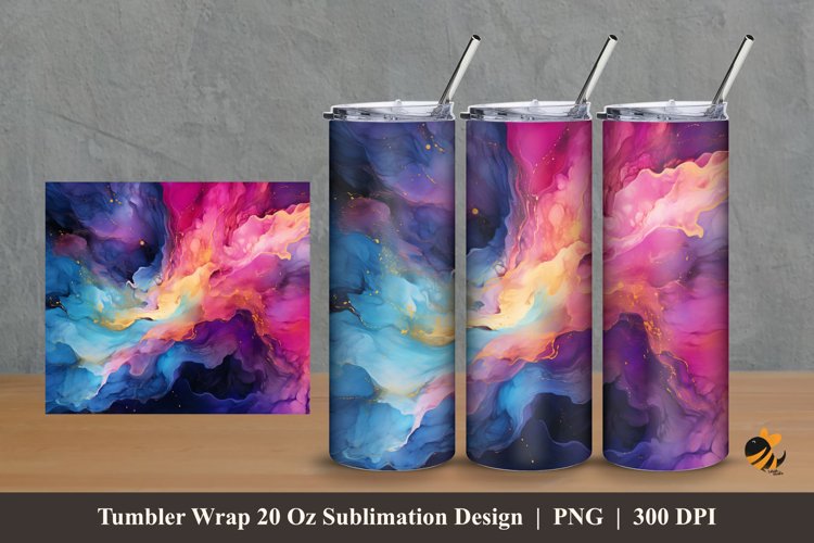 Cosmic Mix Color Tumbler Wrap Sublimation Design 2
