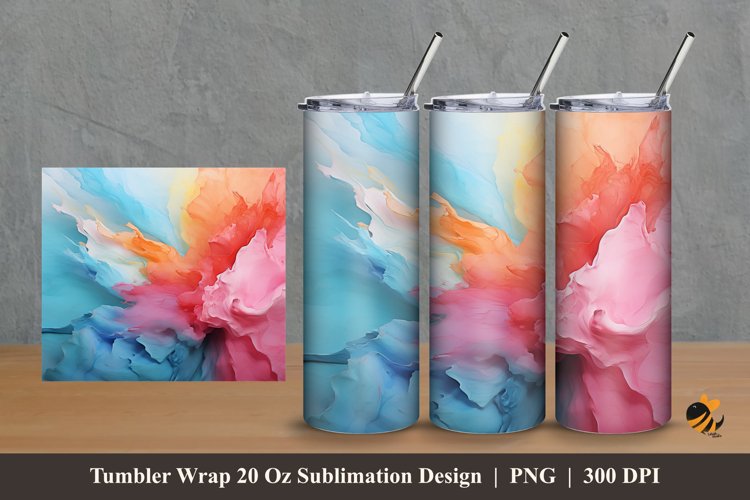 Splash Art Tumbler Wrap Sublimation Design 2