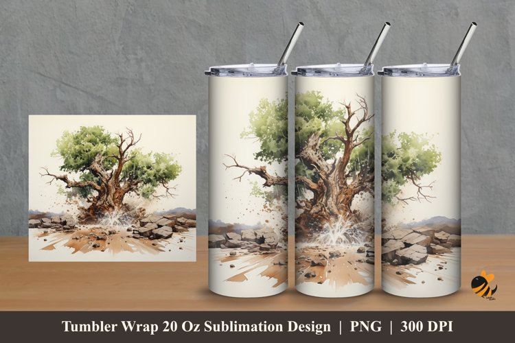 Tree Charm Tumbler Wrap Sublimation Design 2