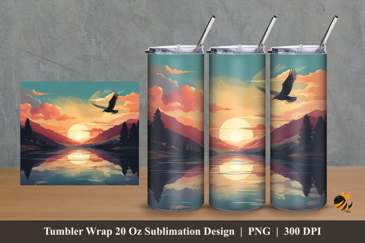 Natural Sunset Tumbler Wrap Sublimation Design 2