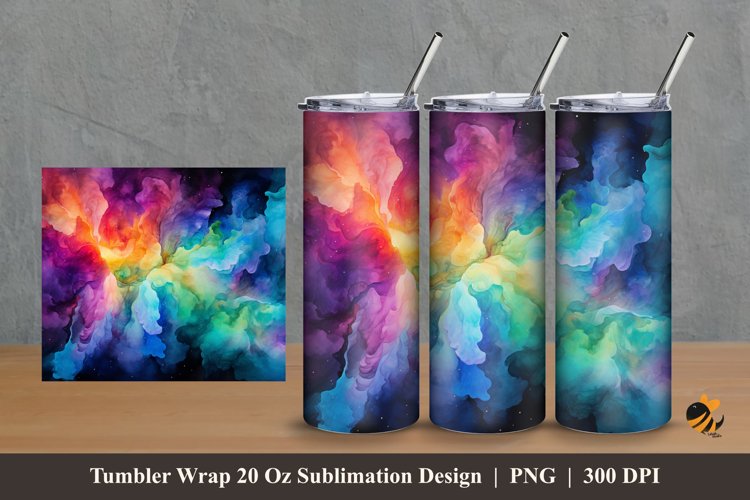 Galaxy Ink Mix Tumbler Wrap Sublimation Design 2
