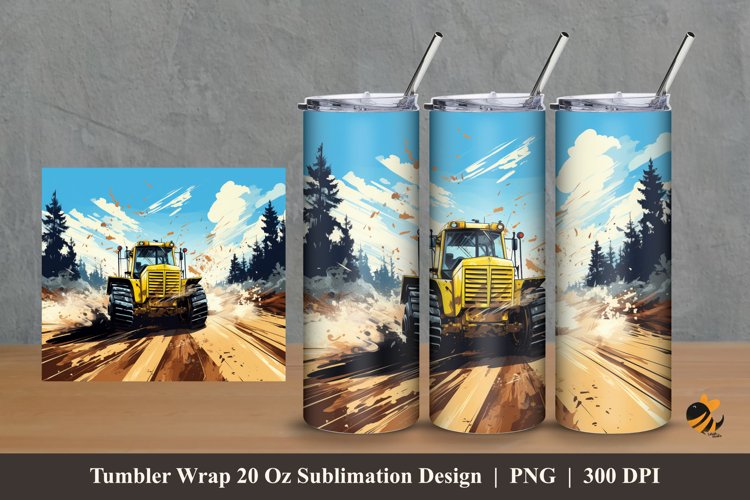 Bulldozer Off Road Tumbler Wrap Sublimation Design (4948056)
