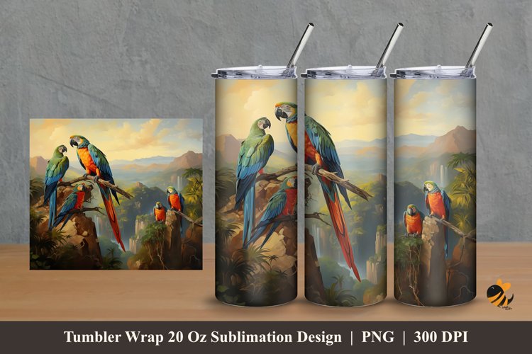Flock of Birds Tumbler Wrap Sublimation Design 2