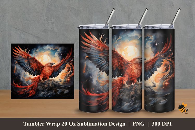 King Phoenix Tumbler Wrap Sublimation Design 2