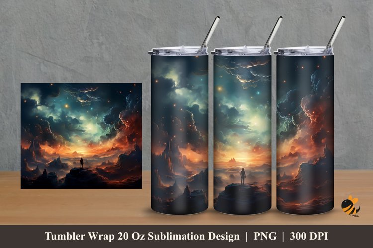 Cosmic Galaxy Tumbler Wrap Sublimation Design 2