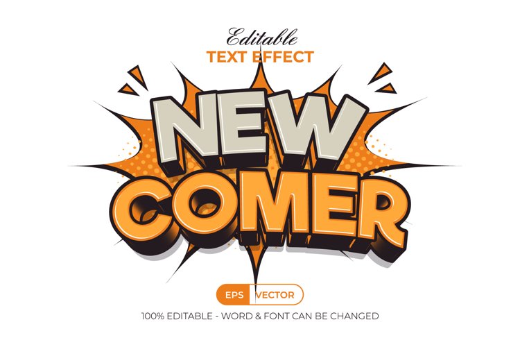 New Comer Text Effect Comic Style