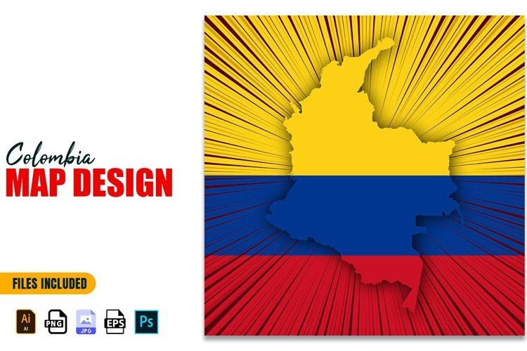 Colombia Independence Day Map Design