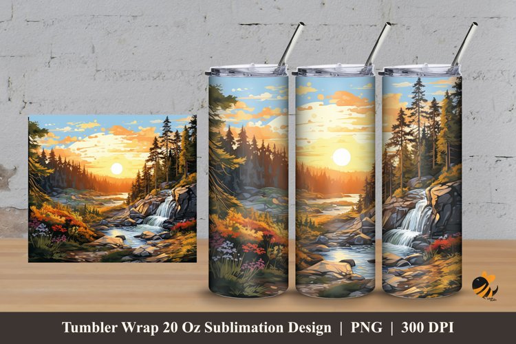 Natural Coolness Tumbler Wrap Sublimation Design 3