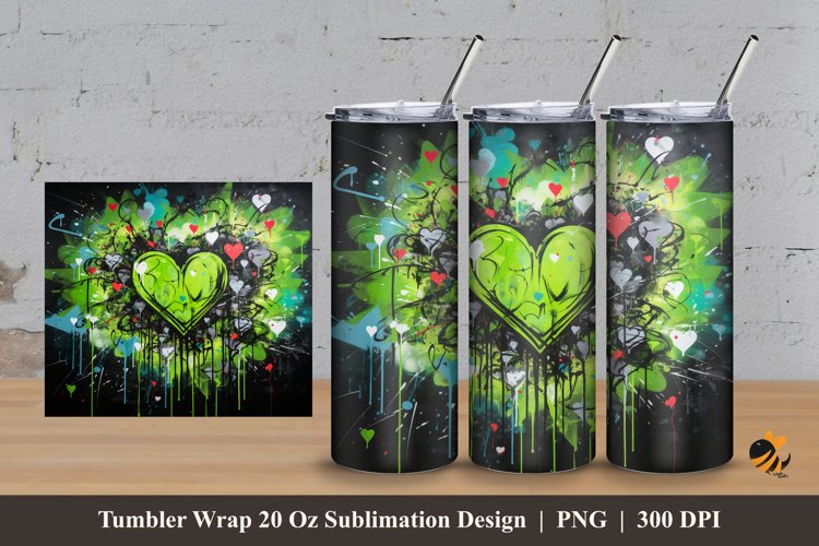 Abstract Love Tumbler Wrap Sublimation Design 3