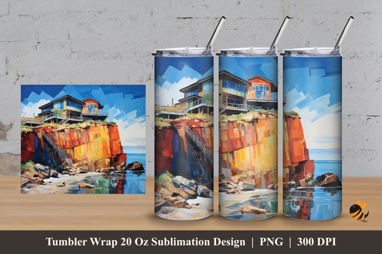 Painting Flats House Tumbler Wrap Sublimation (3870015)