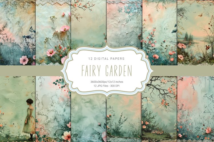Fairy Garden 12 Digital Papers
