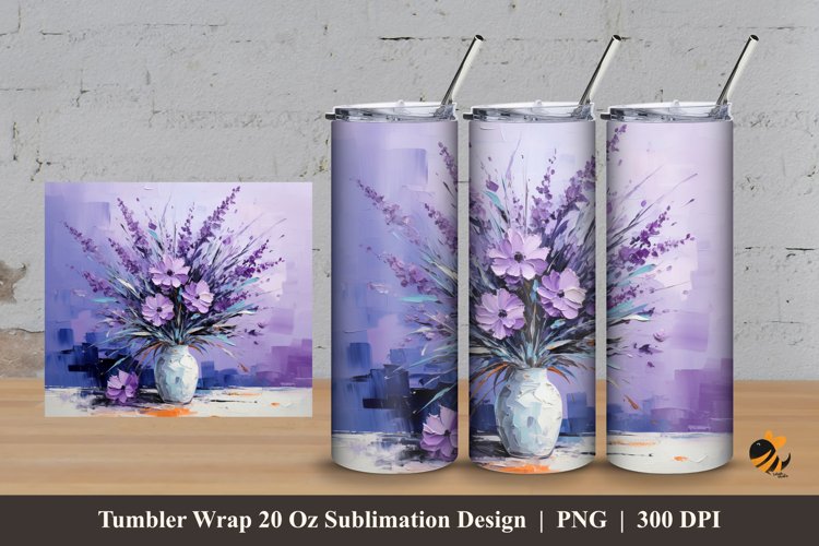 Painting Lavender flower Tumbler Wrap Sublimation (4981589)