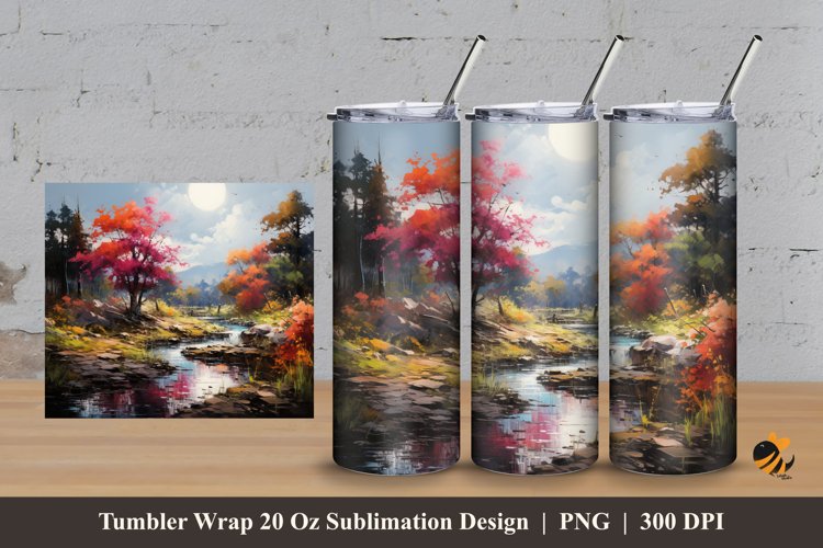 Natural Landscape Tumbler Wrap Sublimation Design (3519297)