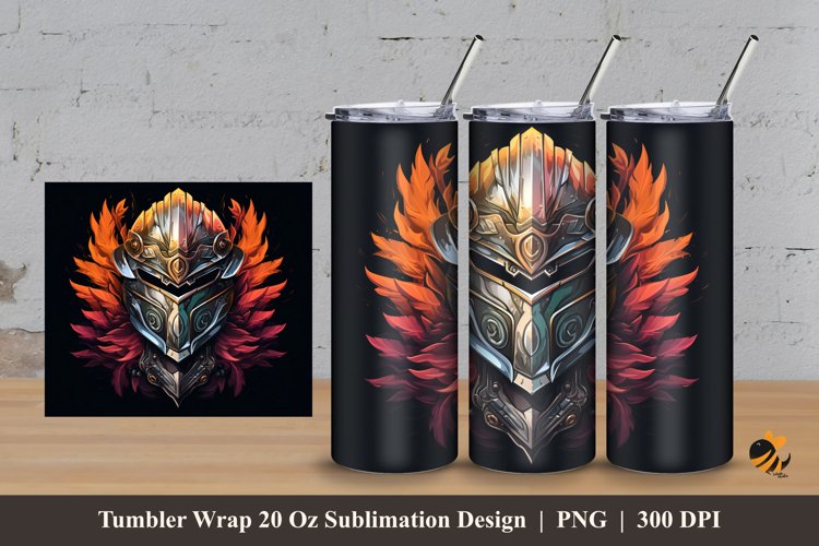 Medieval Armor Tumbler Wrap Sublimation Design 3
