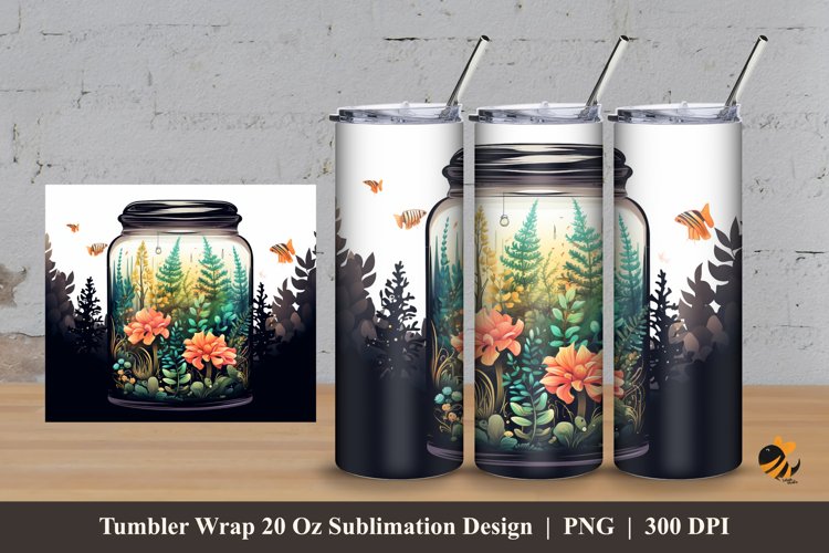 Colorful Jar Tumbler Wrap Sublimation Design 3