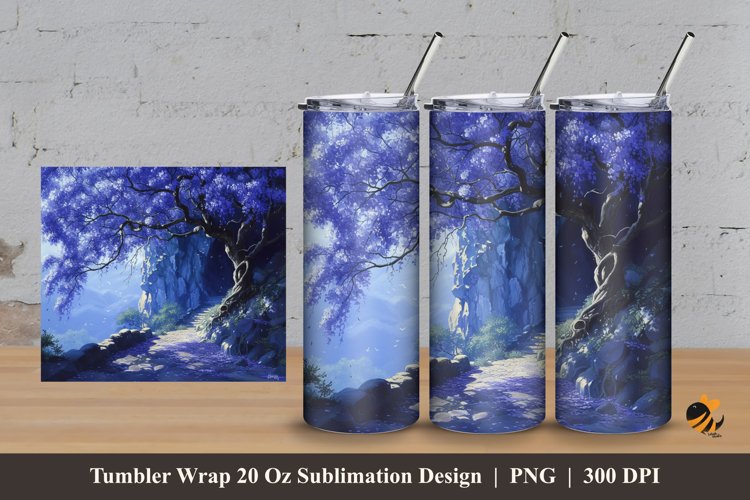 Blue Jacaranda Tree Tumbler Wrap Sublimation (3244808)