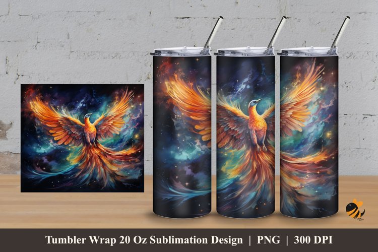 Phoenix Illution Tumbler Wrap Sublimation Design 3