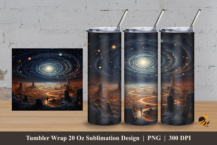 Cosmic Galaxy Tumbler Wrap Sublimation Design 3