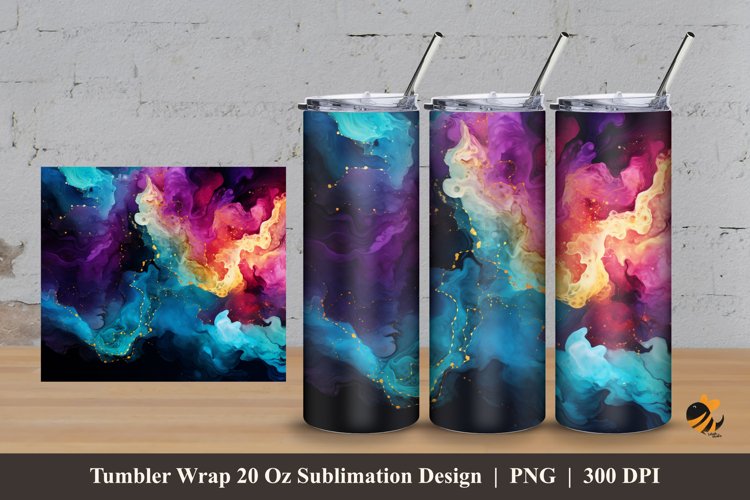 Cosmic Mix Color Tumbler Wrap Sublimation Design 3