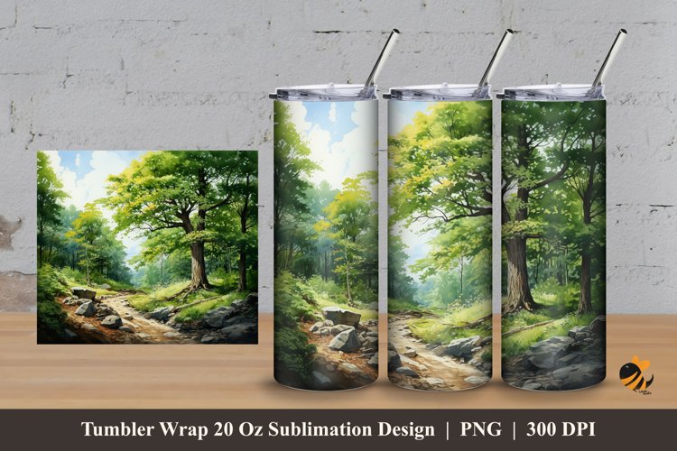 Greenish Tumbler Wrap Sublimation Design 3