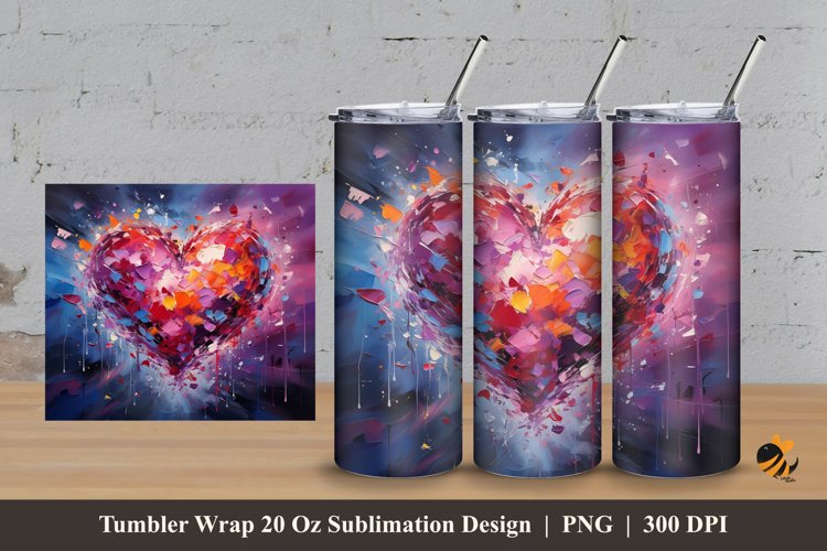 Love Abstract Tumbler Wrap Sublimation Design 3