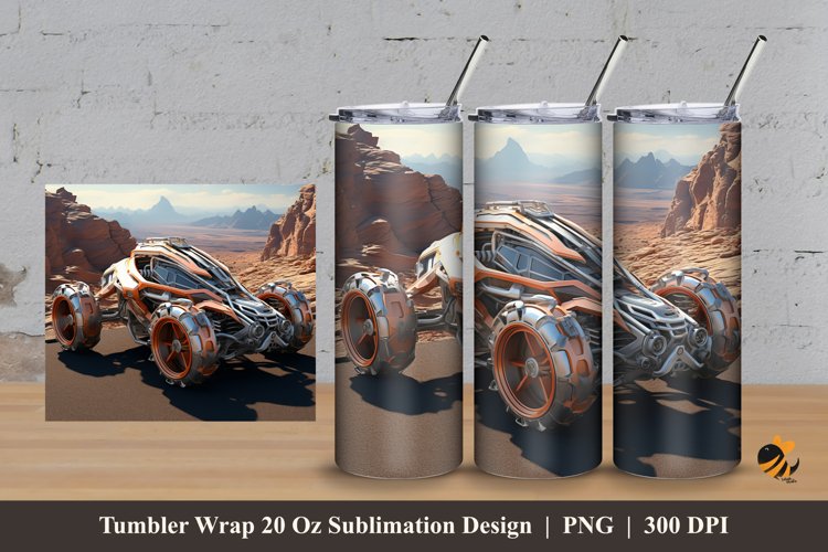 Futuristic Car Tumbler Wrap Sublimation Design 3