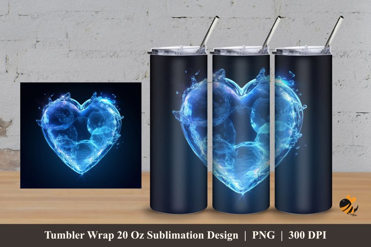 Love Splash Tumbler Wrap Sublimation Design 3