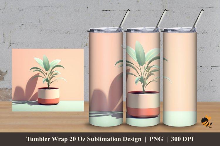Plant's Pot Tumbler Wrap Sublimation Design 3