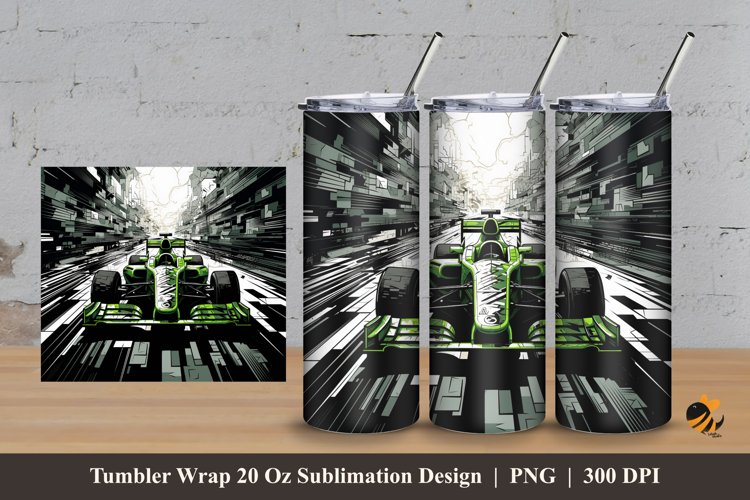 Racing Car Effect Tumbler Wrap Sublimation Design (3560868)