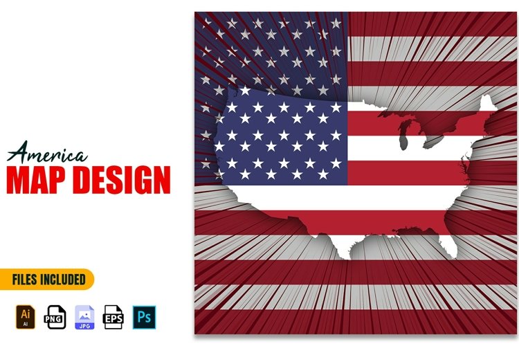 USA Independence Day Map Design