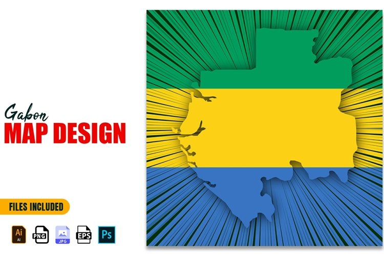 Gabon Independence Day Map Design