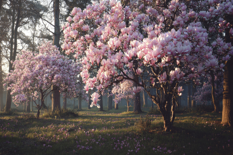 Magnolia Trees Forest Background (6594792)