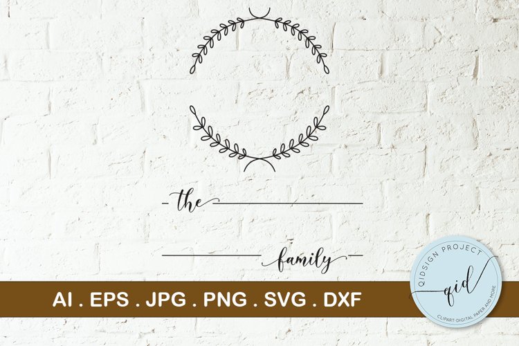 Family monogram sign SVG for farmhouse home portrait SVG