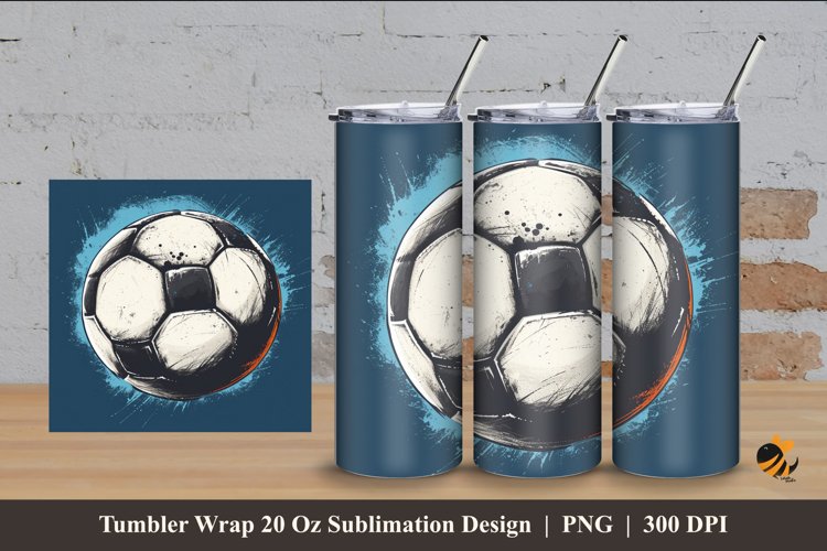 Soccer Ball Tumbler Wrap Sublimation Design 4