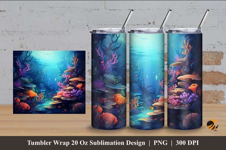 Beautiful Depth Tumbler Wrap Sublimation Design 4