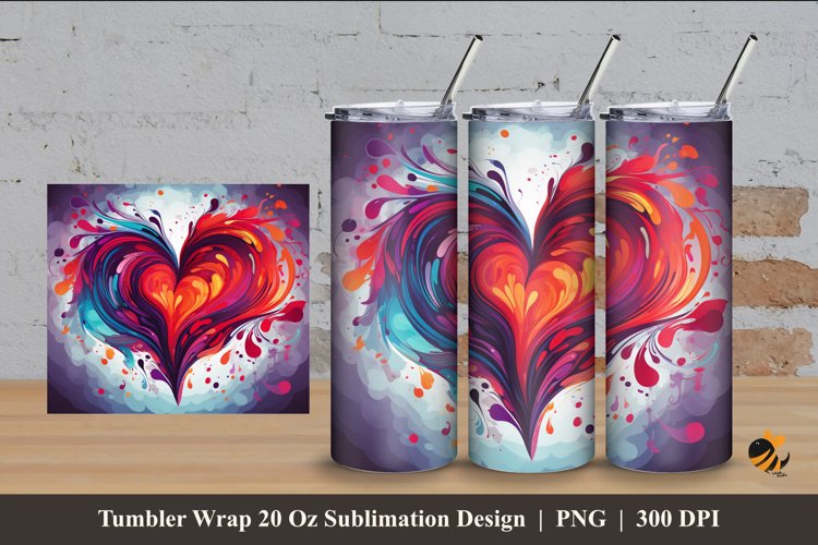 Art Love Tumbler Wrap Sublimation Design 4