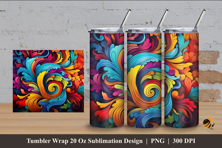 Batik Art Tumbler Wrap Sublimation Design 4