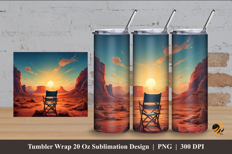 Enjoy Sunset Tumbler Wrap Sublimation Design 4