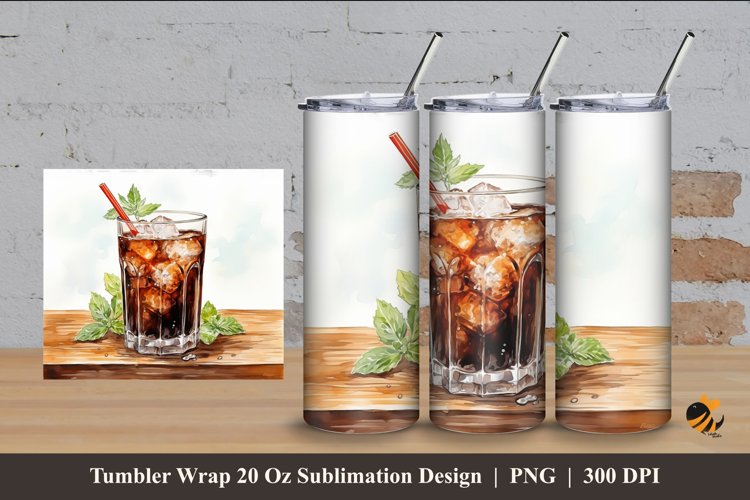 Happy Soda Tumbler Wrap Sublimation Design 4