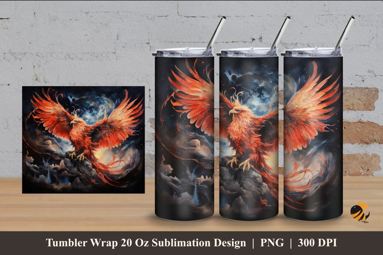 King Phoenix Tumbler Wrap Sublimation Design 4