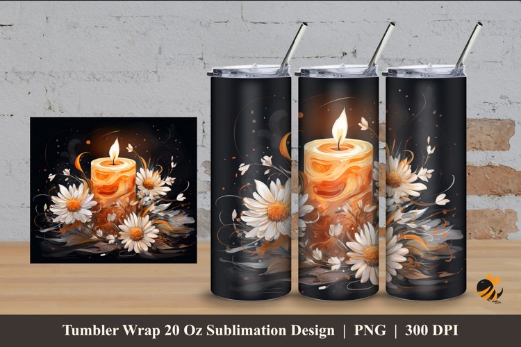 Candle Spa Tumbler Wrap Sublimation Design 4
