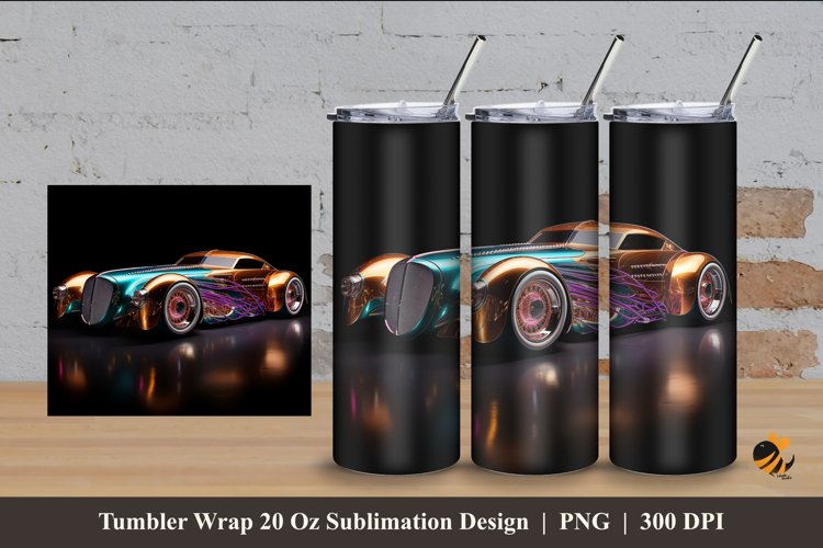 Car Imagination Tumbler Wrap Sublimation Design 4