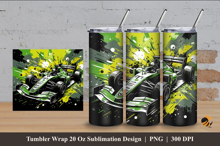 Racing Car Effect Tumbler Wrap Sublimation Design (3560873)